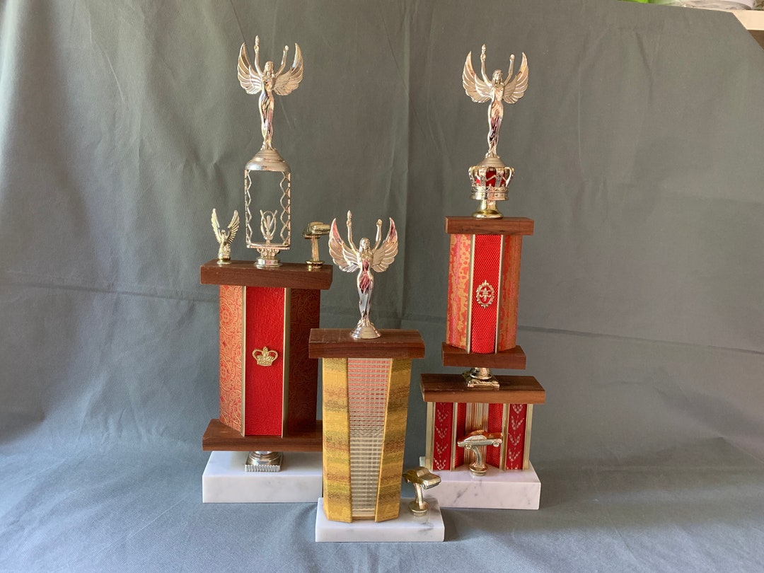 Set of 3 Groovy Trophies - Cool Textures - Car Theme - Etsy