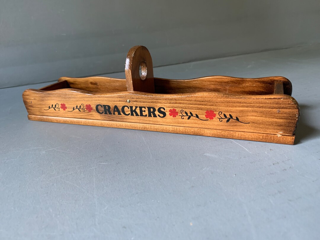 Vintage Cracker Server - Stenciled Caddy - All Wood - Etsy