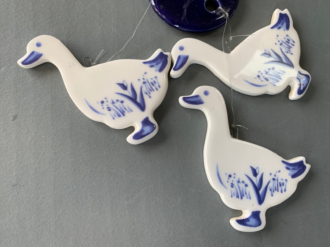 Vintage Ceramic Wind Chime - Blue and White Ducks - Etsy