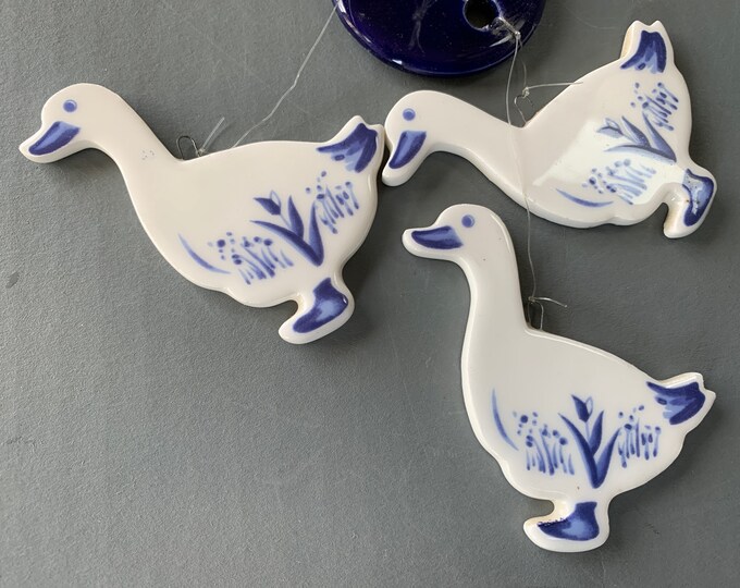 Vintage Ceramic Wind Chime - Blue and White Ducks - Etsy