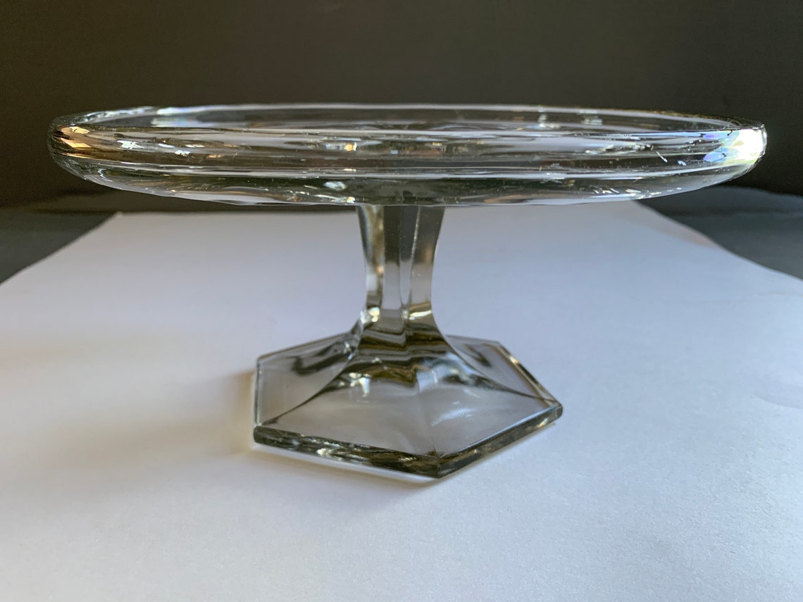 Vintage Cake Plate With Pedestal Very Heavy With a Large - Etsy