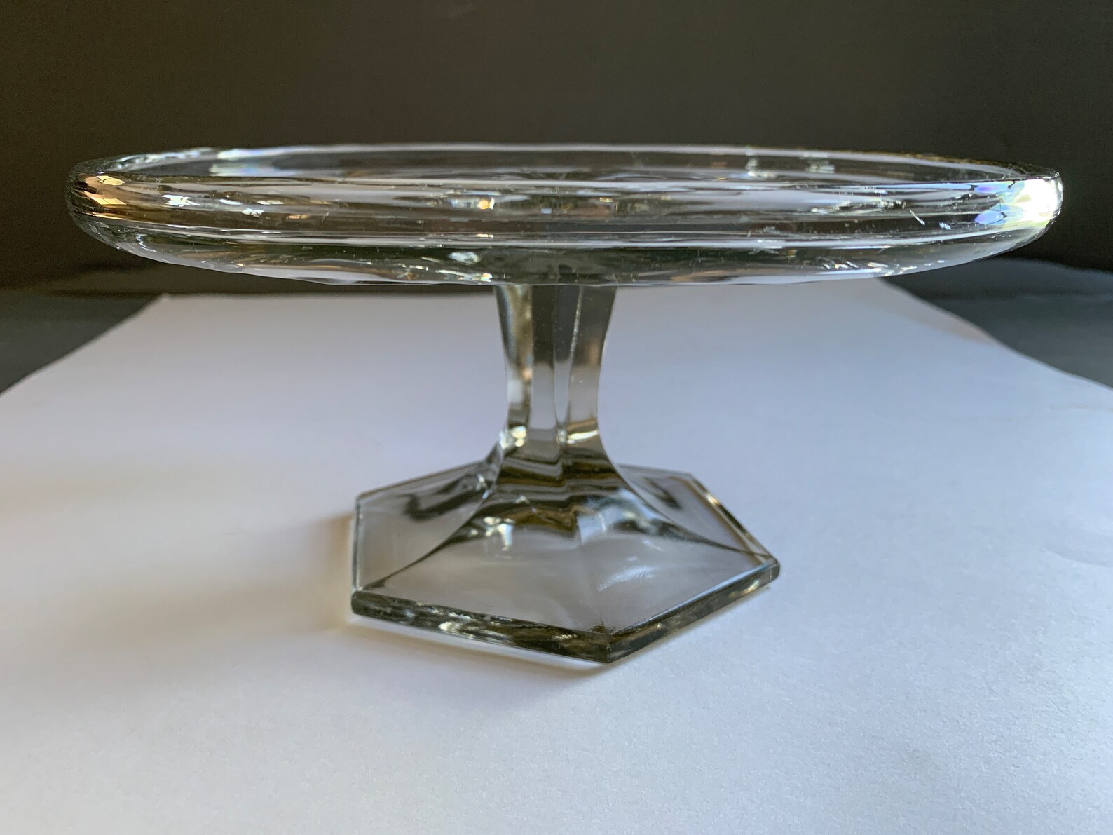 Vintage Cake Plate With Pedestal Very Heavy With a Large - Etsy