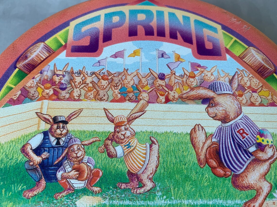Vintage Easter Themed Tea Tin Rabbits Vs Hares Spring - Etsy