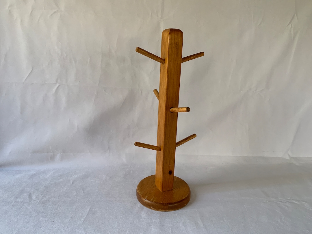 Vintage Mug Tree - All Wood - Medium Finish - Etsy