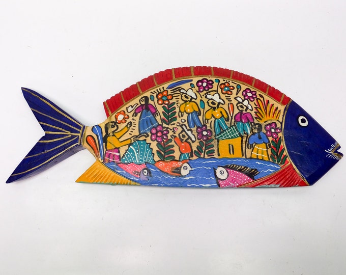 Vintage Hand Painted Fish Vividly Painted Wood - Etsy