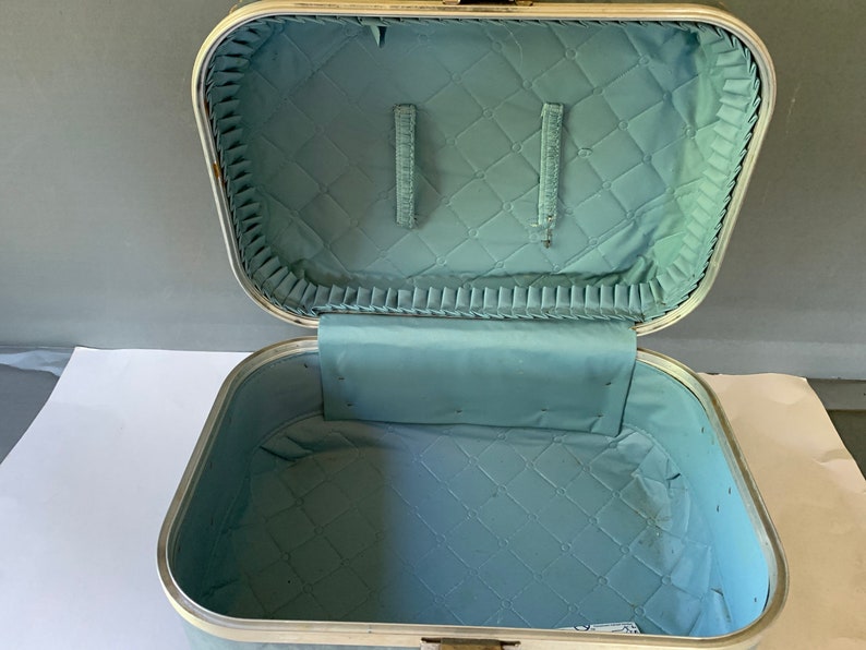 Turquoise Train Case With Blue Interior - Etsy