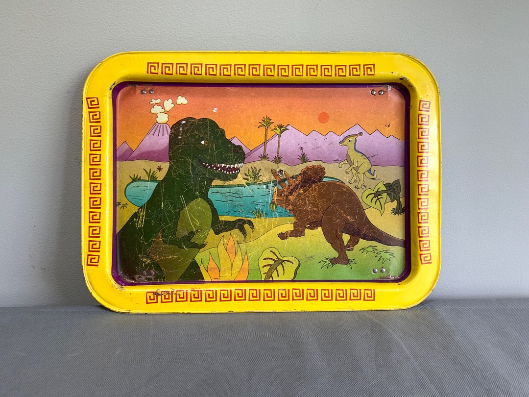 Dinosaur Breakfast Tray - Made From Metal - Folding Legs - Etsy