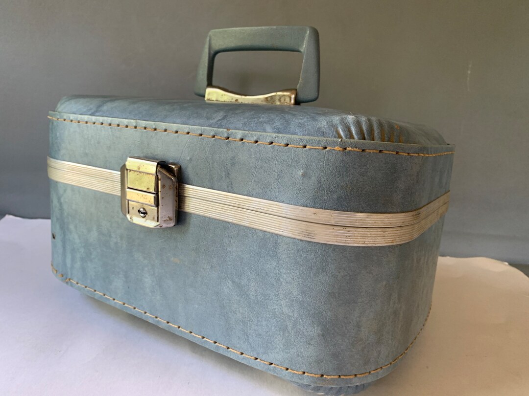 Turquoise Train Case With Blue Interior - Etsy