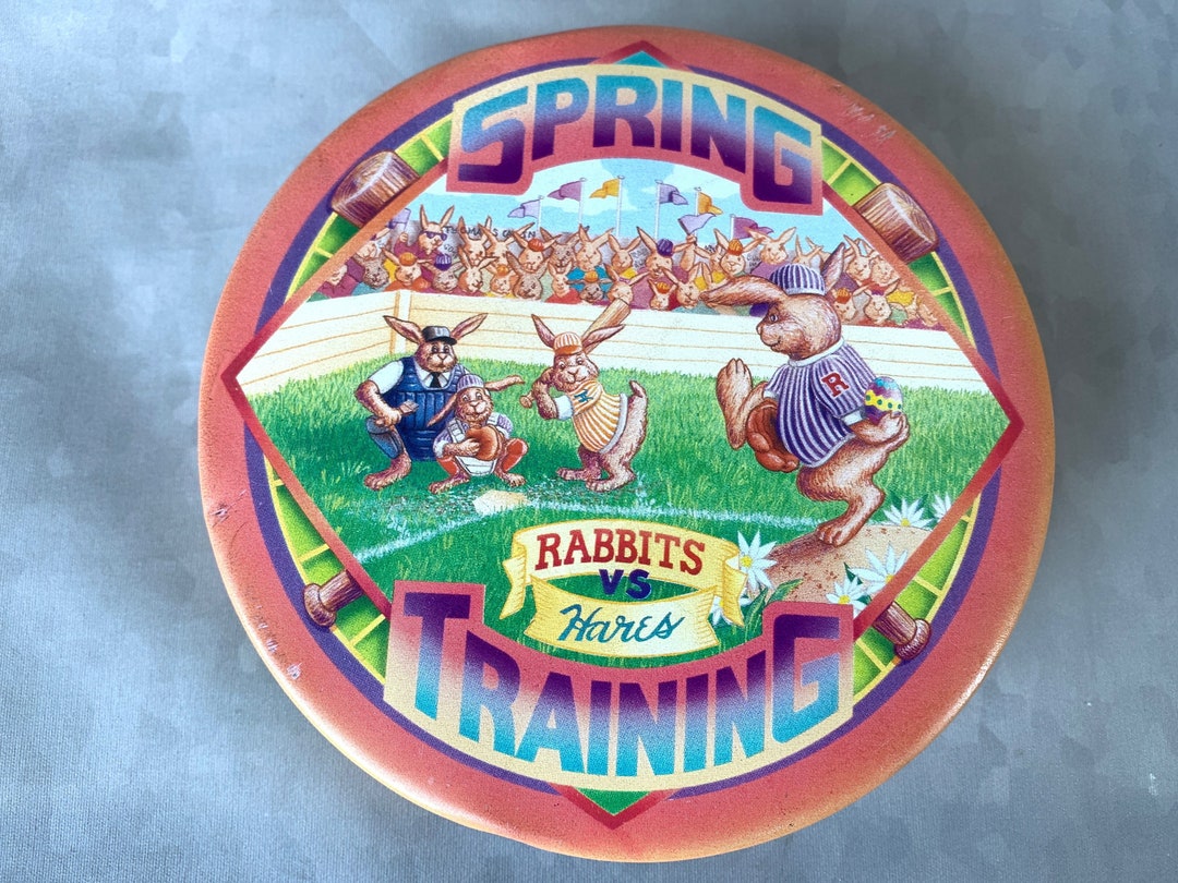 Vintage Easter Themed Tea Tin Rabbits Vs Hares Spring Training - Etsy