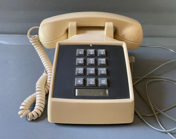 Push Button Phone - Creamy Beige With Gray Buttons - Etsy