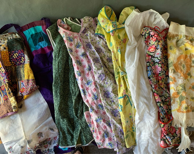 Set of 10 Vintage Aprons - 3 Full Aprons + 4 Half Aprons + 3 Smocks ...