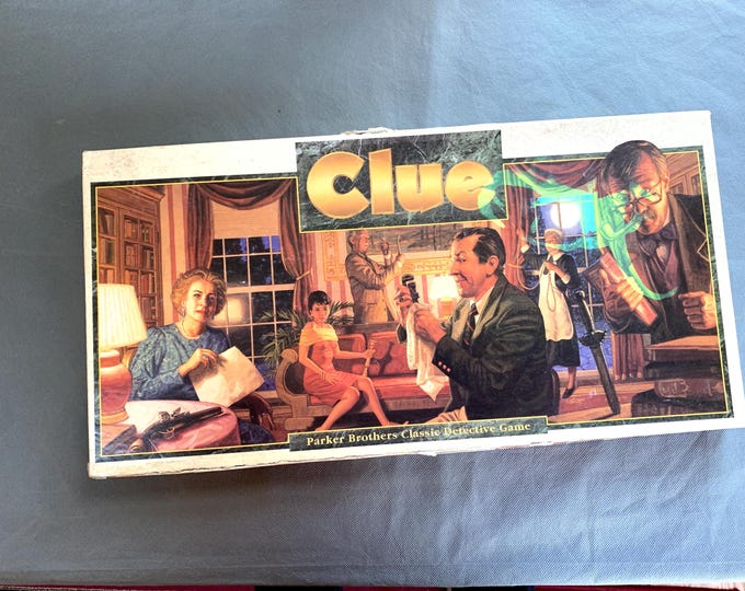 Vintage 1986 Clue Detective Board Game Cards & Pieces Replacement No ...