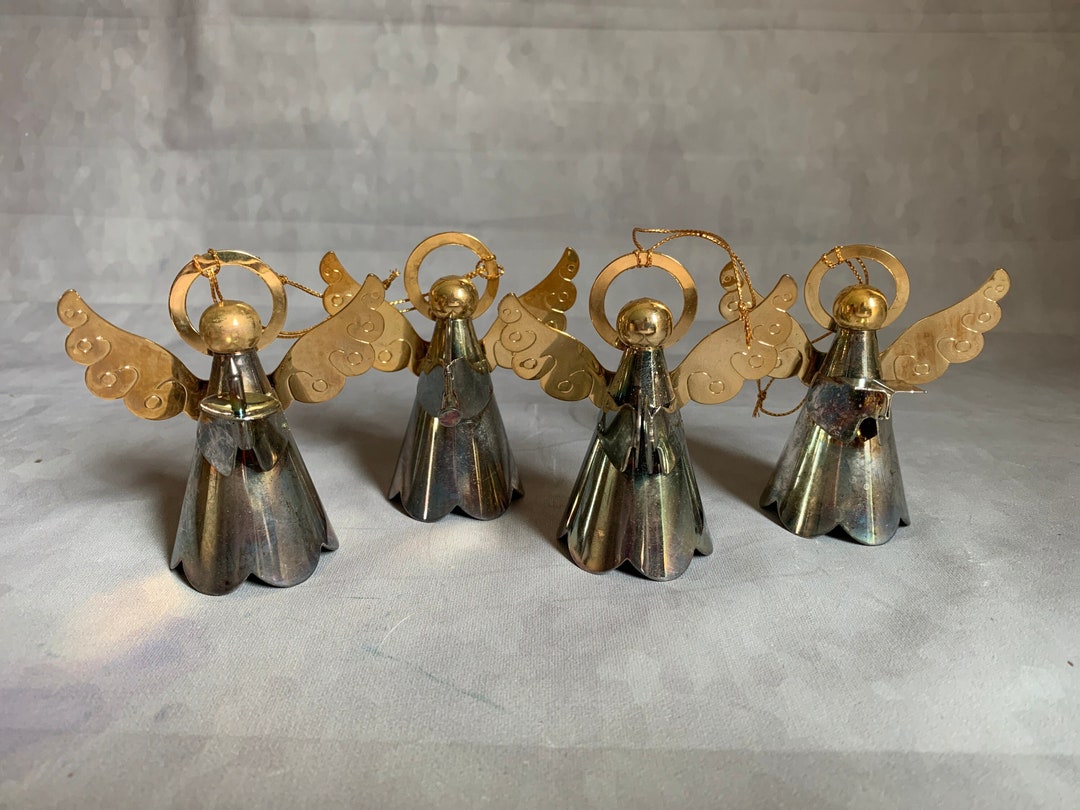 Silver and Gold Plated Angels - Set of 4 - Choir Angels With ...