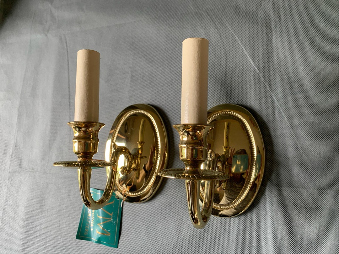 Pair of Electric Wall Sconces by Virginia Metalcrafters the Federal ...