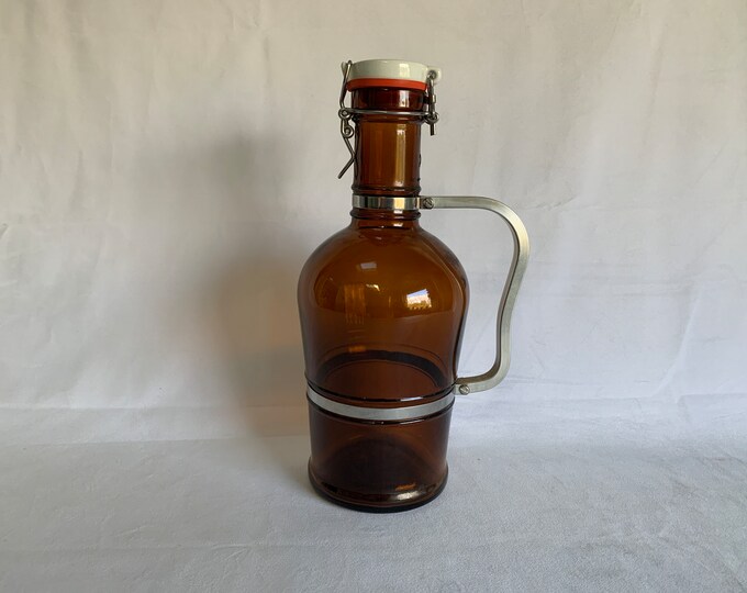Vintage Large German Beer Jug With Metal Handle and Ceramic Cap ...