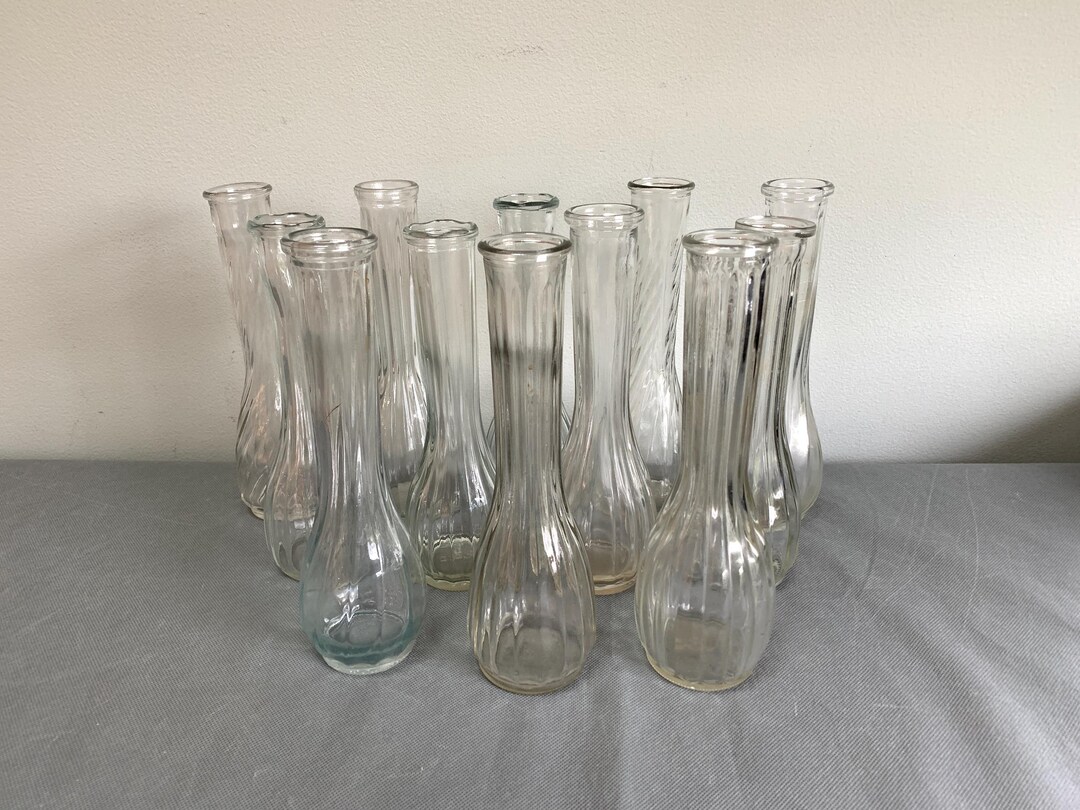 Set of 12 Vintage Bud Vases - Clear Glass - Etsy