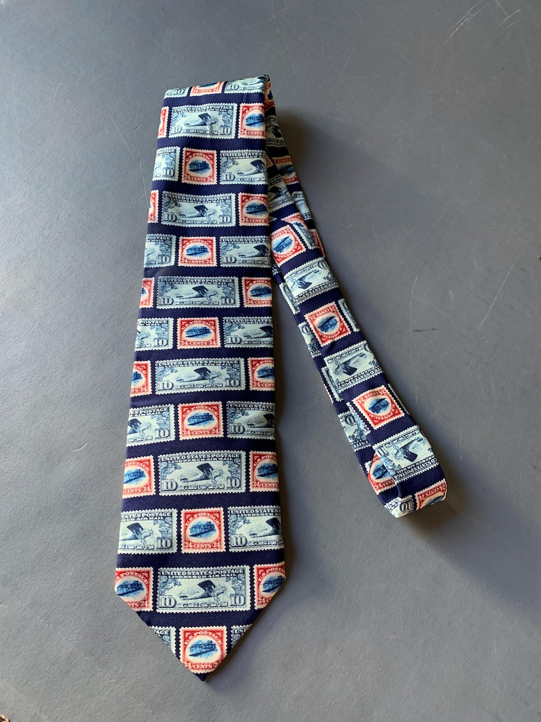 Stamp Collector's Tie - All Silk - Josh Bach - Etsy