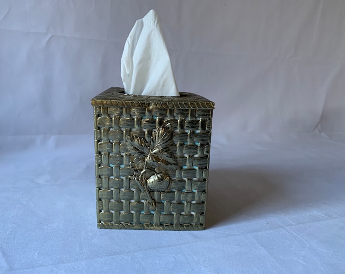 Metal Basketweave Tissue Box Cover - Etsy