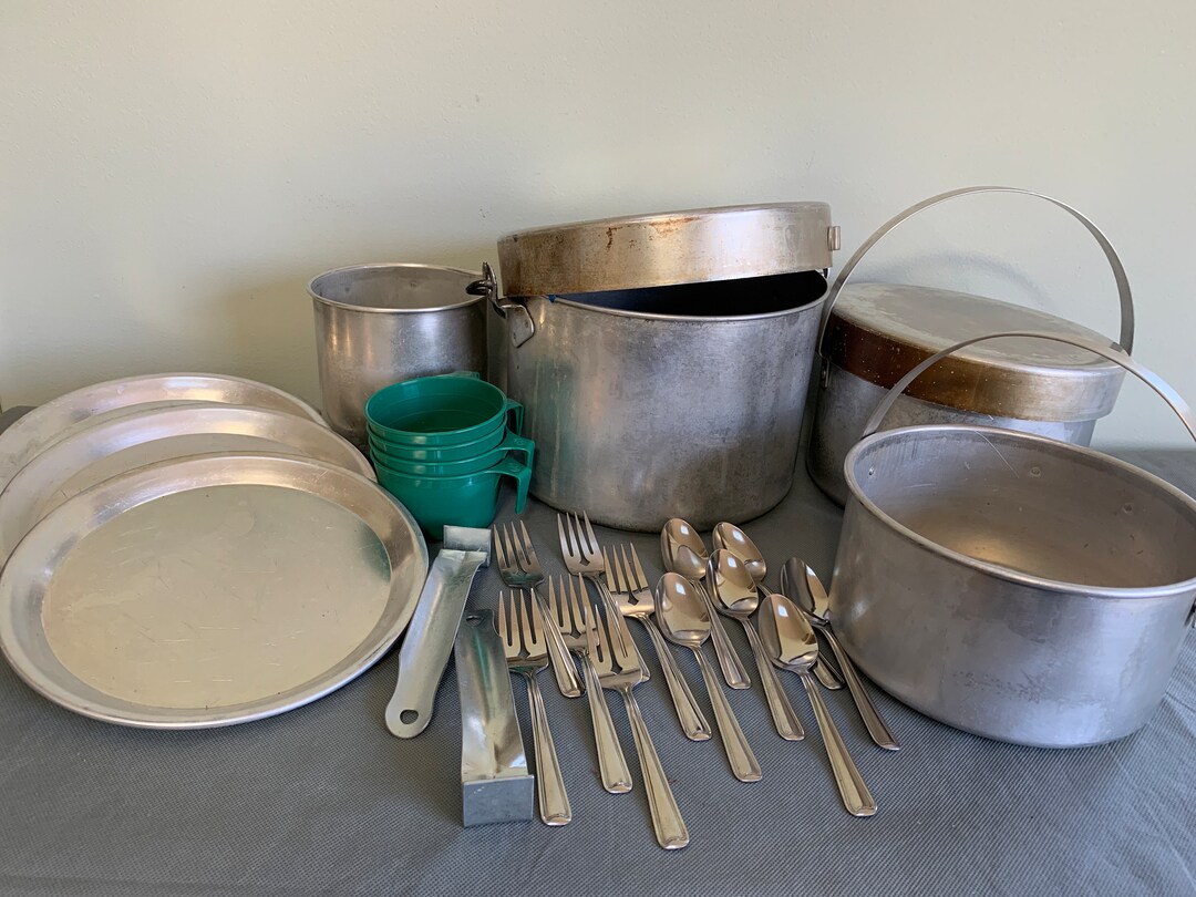 Camp Cooking Set for 4 People - All in One - Easy to Transport Nesting ...