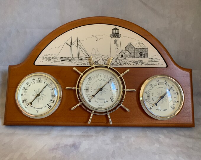 Vintage Thermometer, Hygrometer, Barometer on Wood - by Springfield - Etsy
