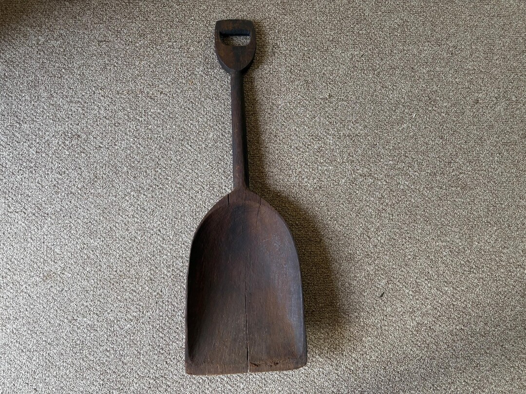 Antique Hand Carved Wooden Shovel – Rustic Farmhouse Tool With D-handle ...