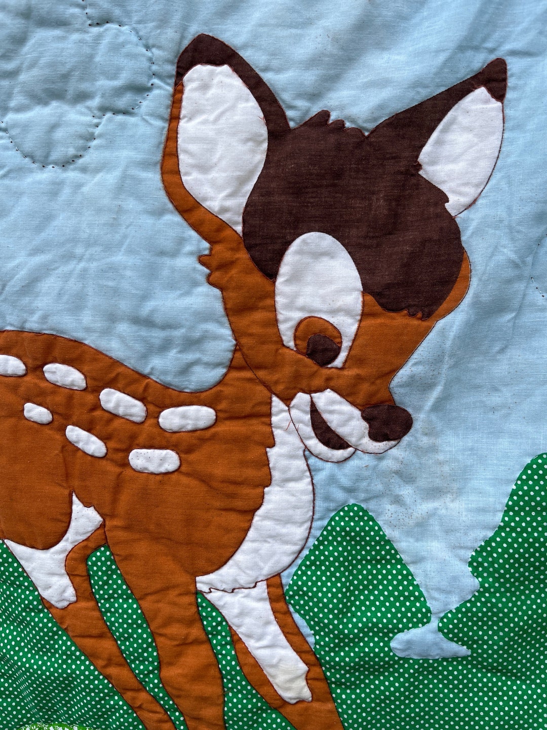 Quilted Bambi Wall Hanging or Baby Blanket Cozy and Sweet - Etsy