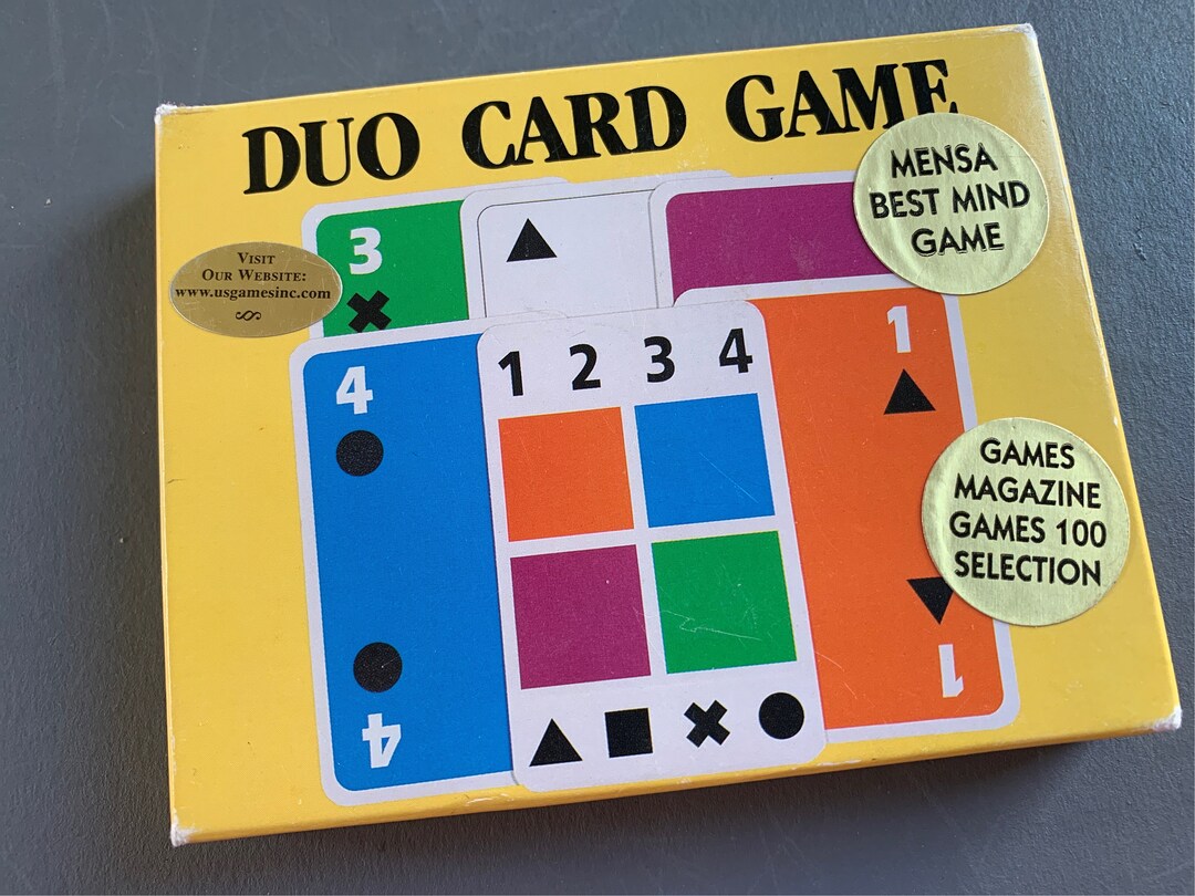 Vintage Card Game - Duo - Mensa Approved - Ages 7 to Adult - Etsy