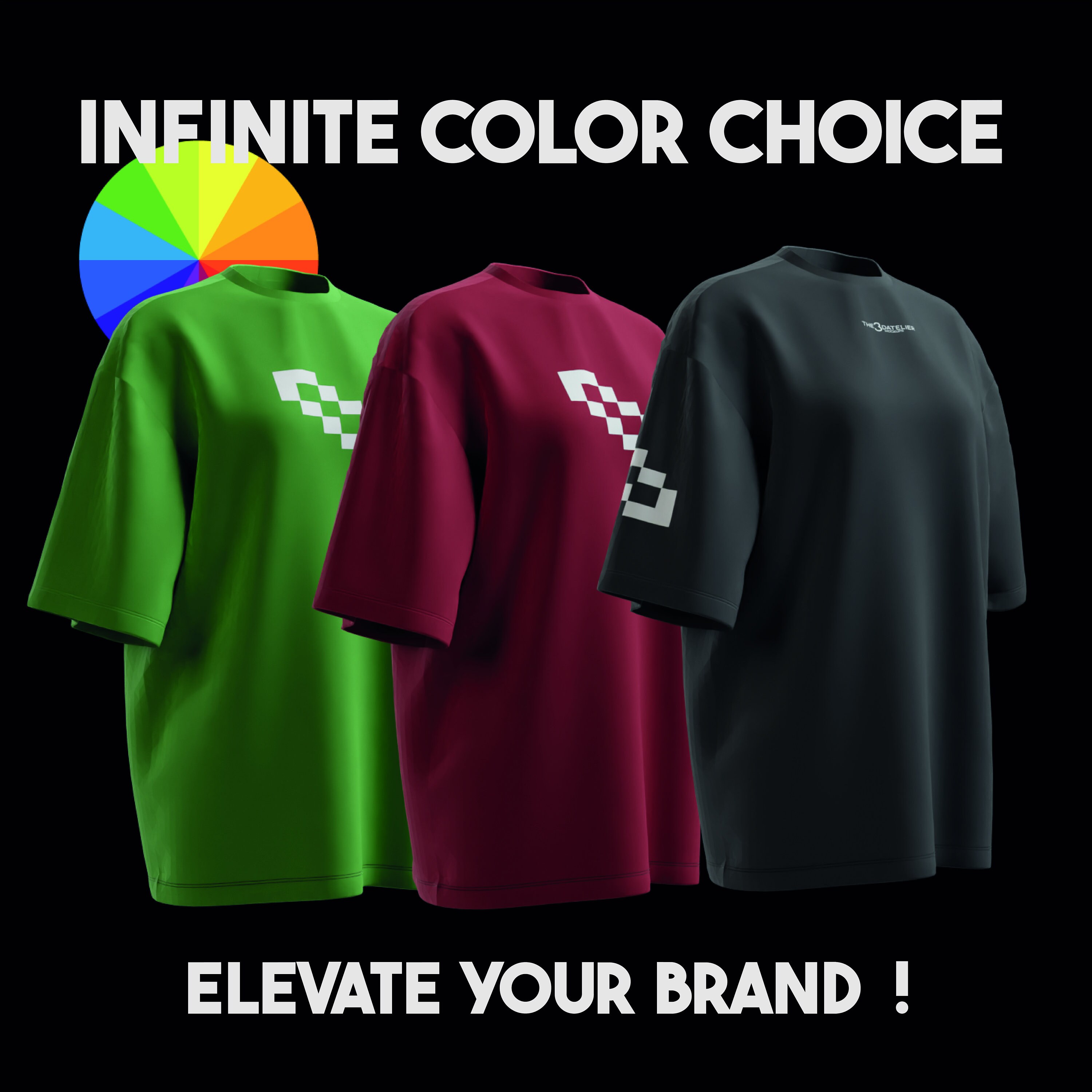 3D 360 Streetwear T-shirt Mockup, Blender Realistic T-shirt Mockup, 360 ...