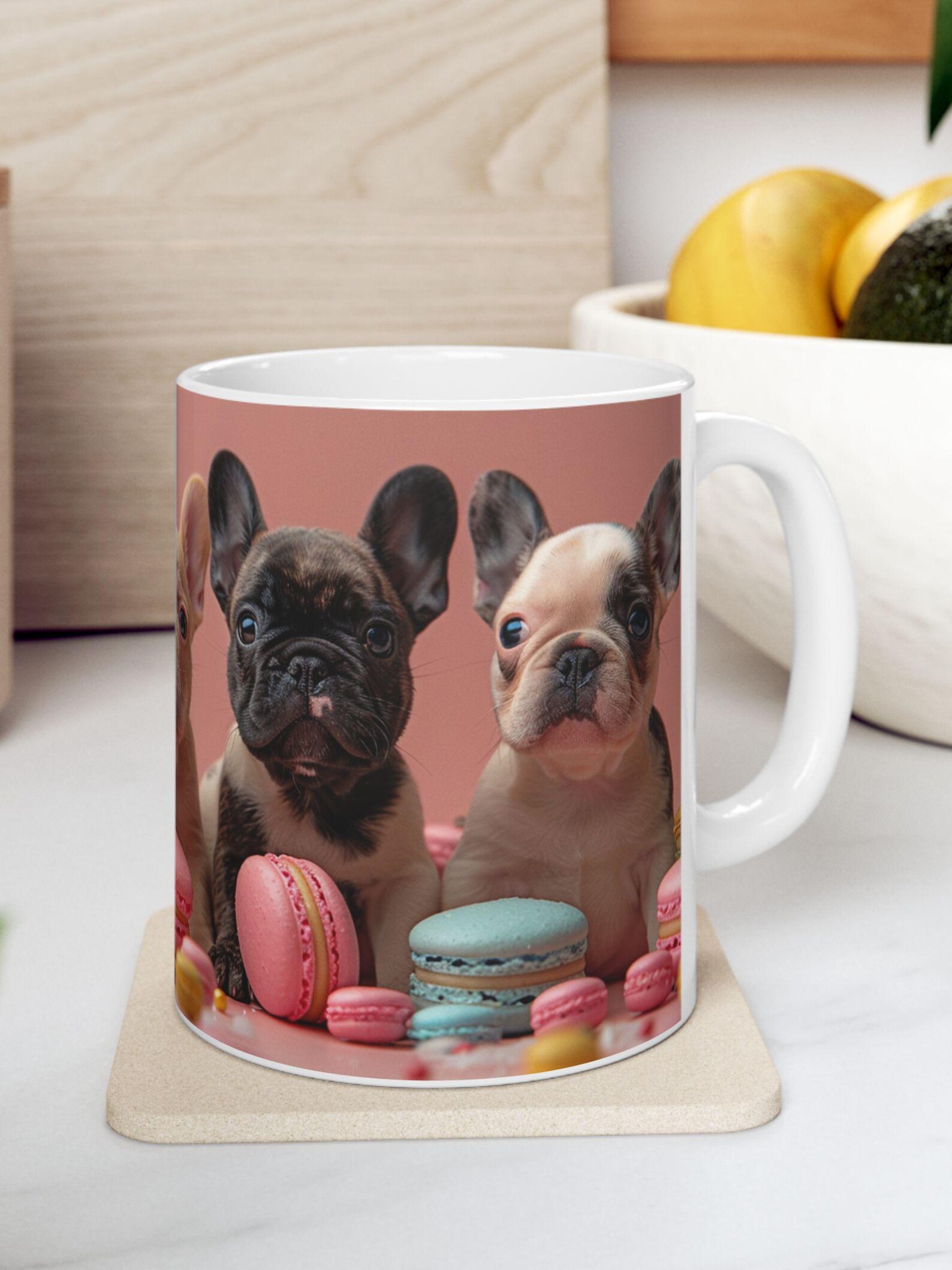 French Bulldog Mug, Frenchie Mug, Cute Macaron Mug, Frenchie Gift ...