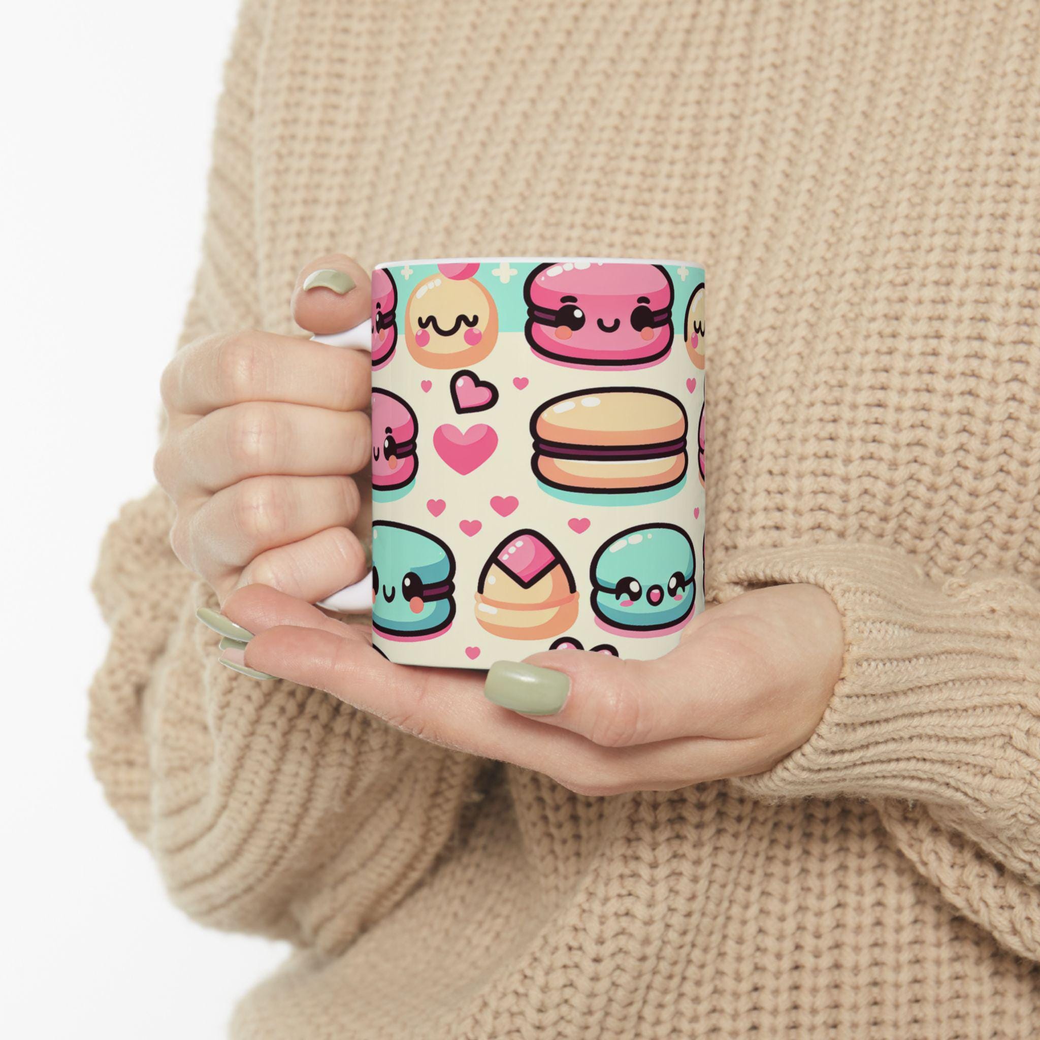 Macaron Mug, Pastel Macaron Cartoon Mug, Pastel Mugs, Home Decor, Humor ...