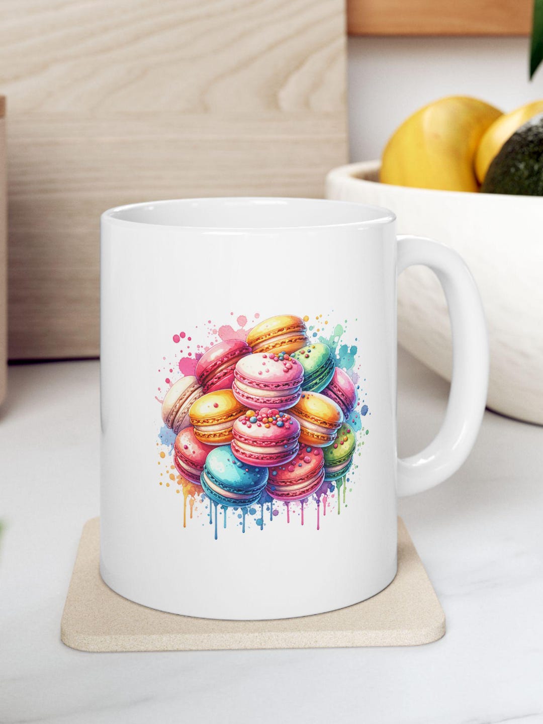 Macarons in Watercolor Style Art Ceramic Mug, Cups, Tea Cups, Coffee ...