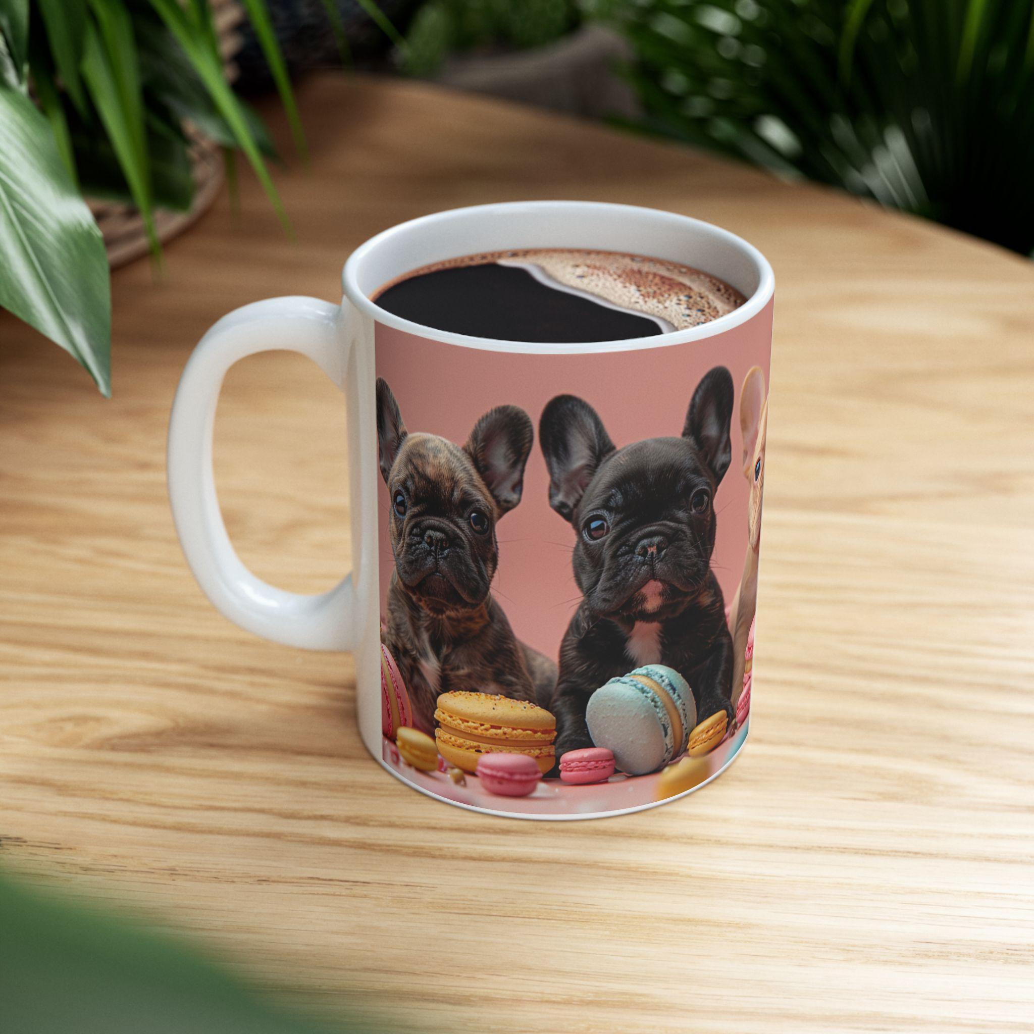 French Bulldog Mug, Frenchie Mug, Cute Macaron Mug, Frenchie Gift ...