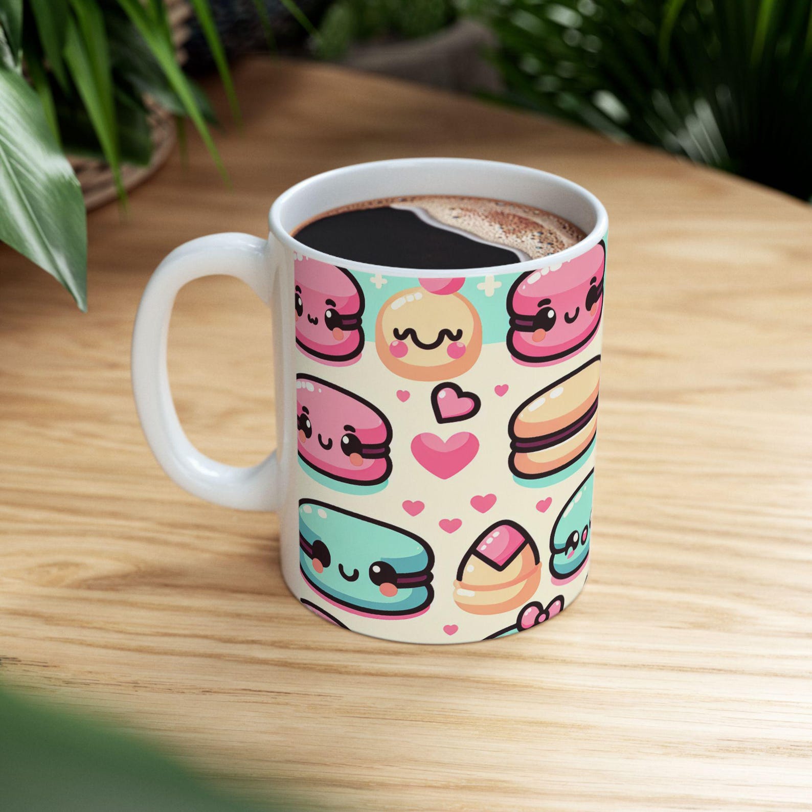 Macaron Mug, Pastel Macaron Cartoon Mug, Pastel Mugs, Home Decor, Humor ...