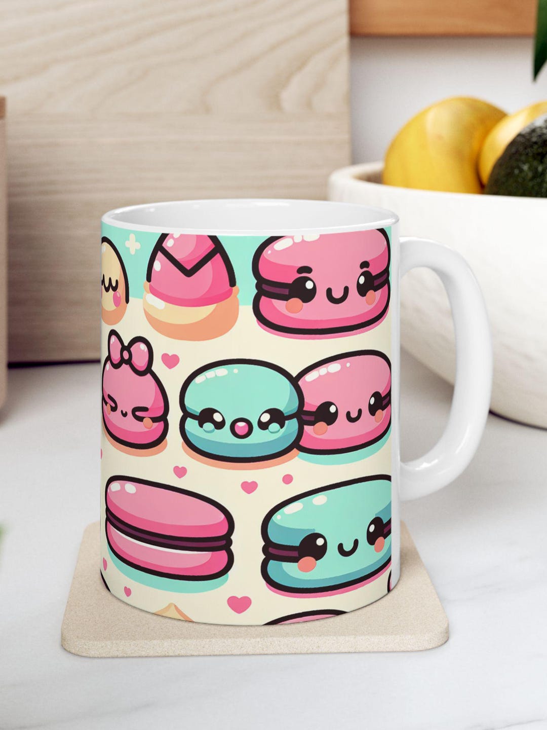 Macaron Mug, Pastel Macaron Cartoon Mug, Pastel Mugs, Home Decor, Humor ...