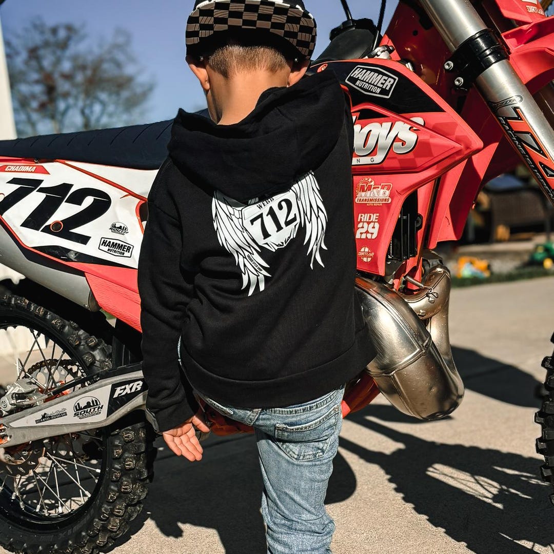 Kids Black in Memorial Custom Racing Hoodie | Custom Motocross ...