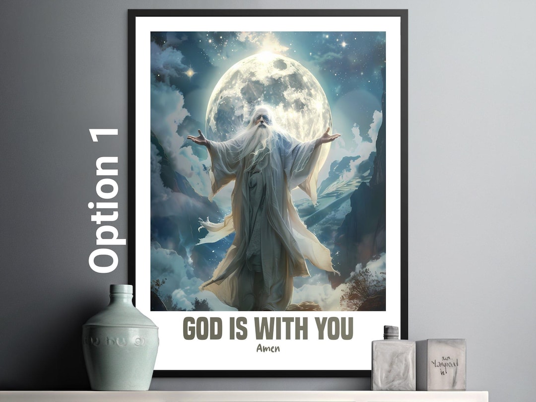 God is With You Poster, Mystical Wall Art, Spiritual Decor ...