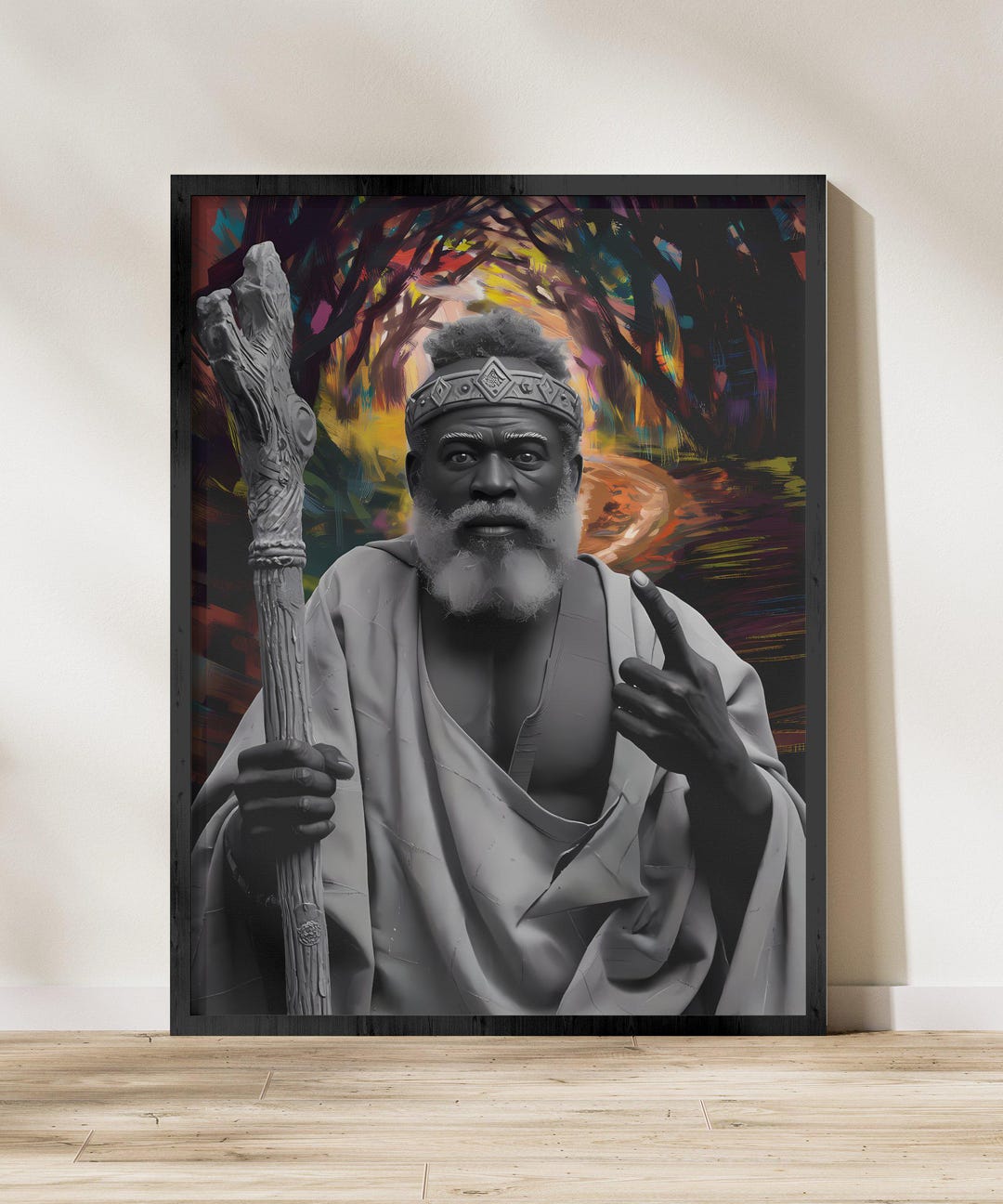 Orishas Wall Art, Cuban and African Santeria Decor, Yoruba Spiritual ...