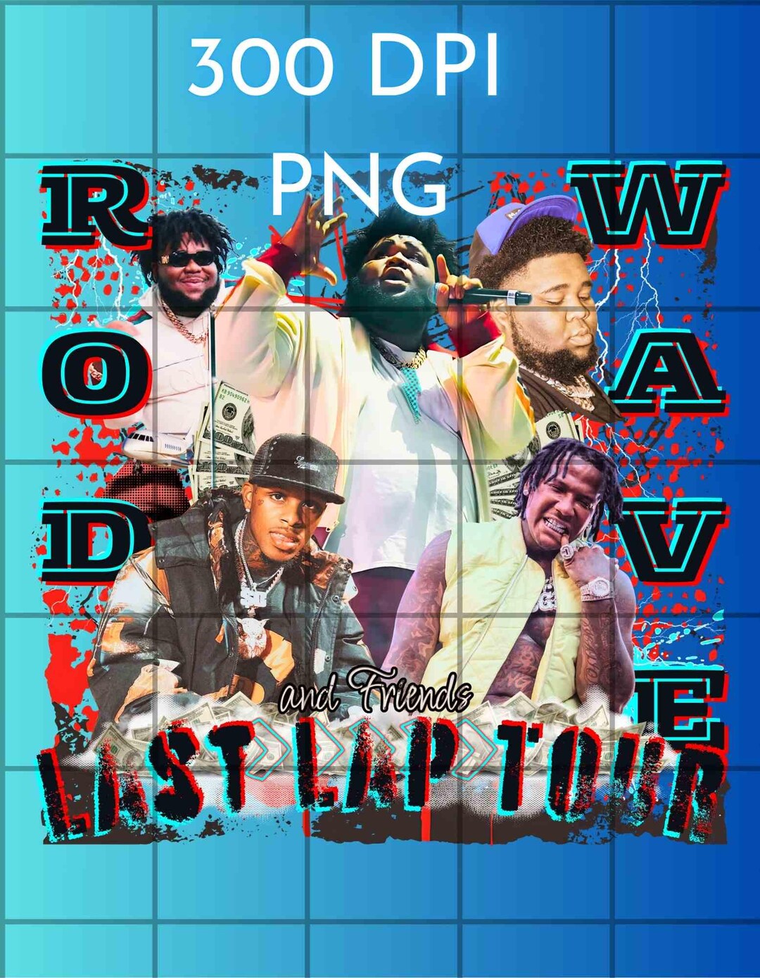 Rod Wave Rap Concert Tour Hip Hop Awards PNG Sublimation 300 DPI POD ...