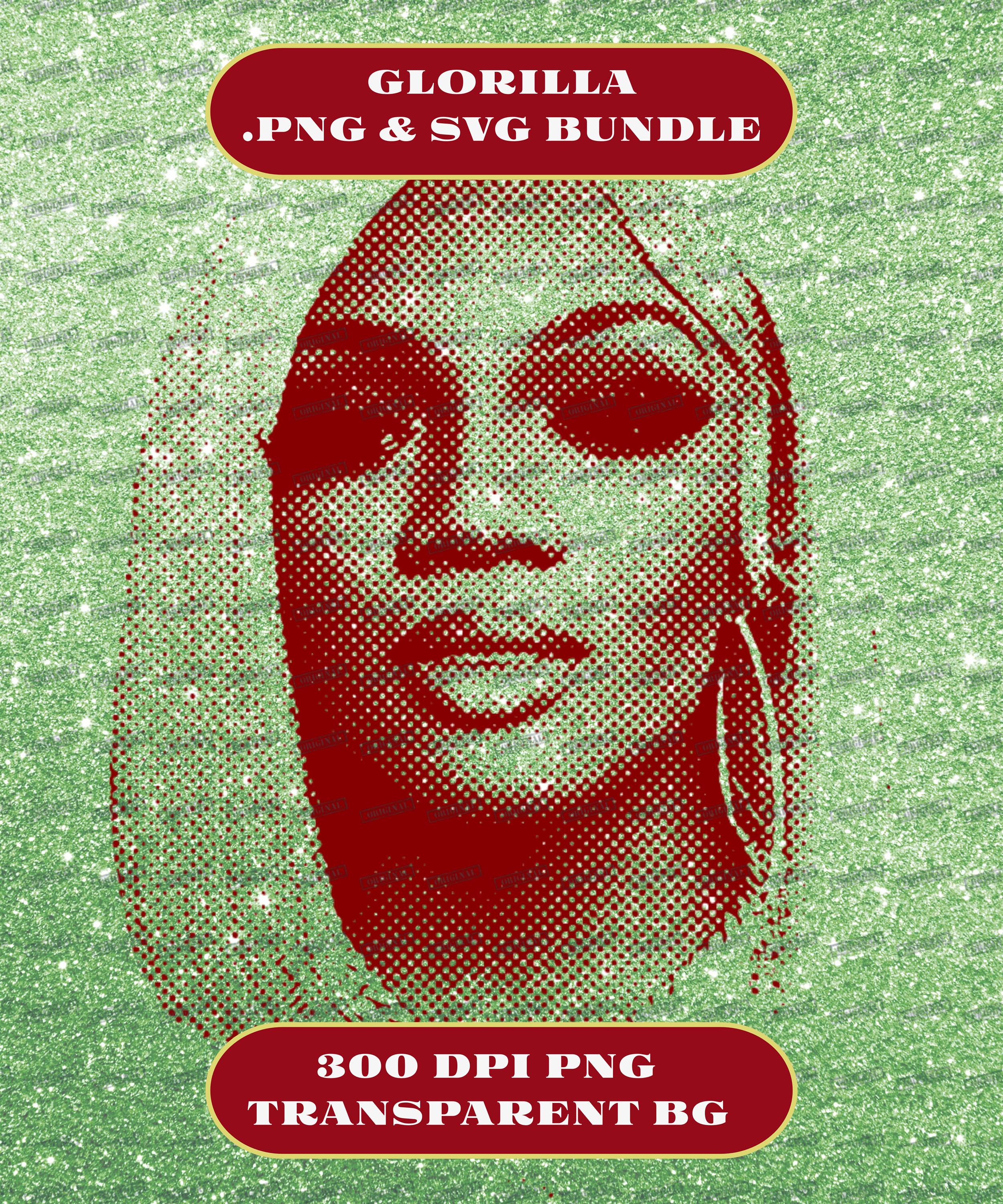 Glorilla XL Portrait 300 Dpi PNG .svg Bundle Half Toned Design Ready ...