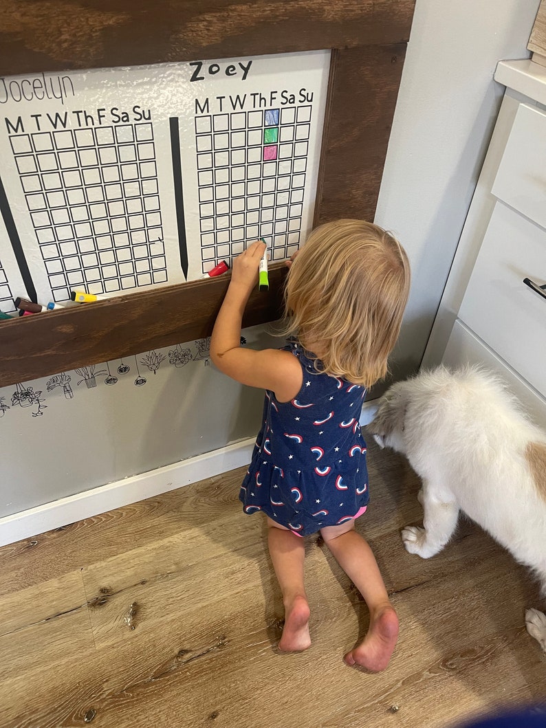 Personalized Wood Frame Chores Chart for Kids - Etsy