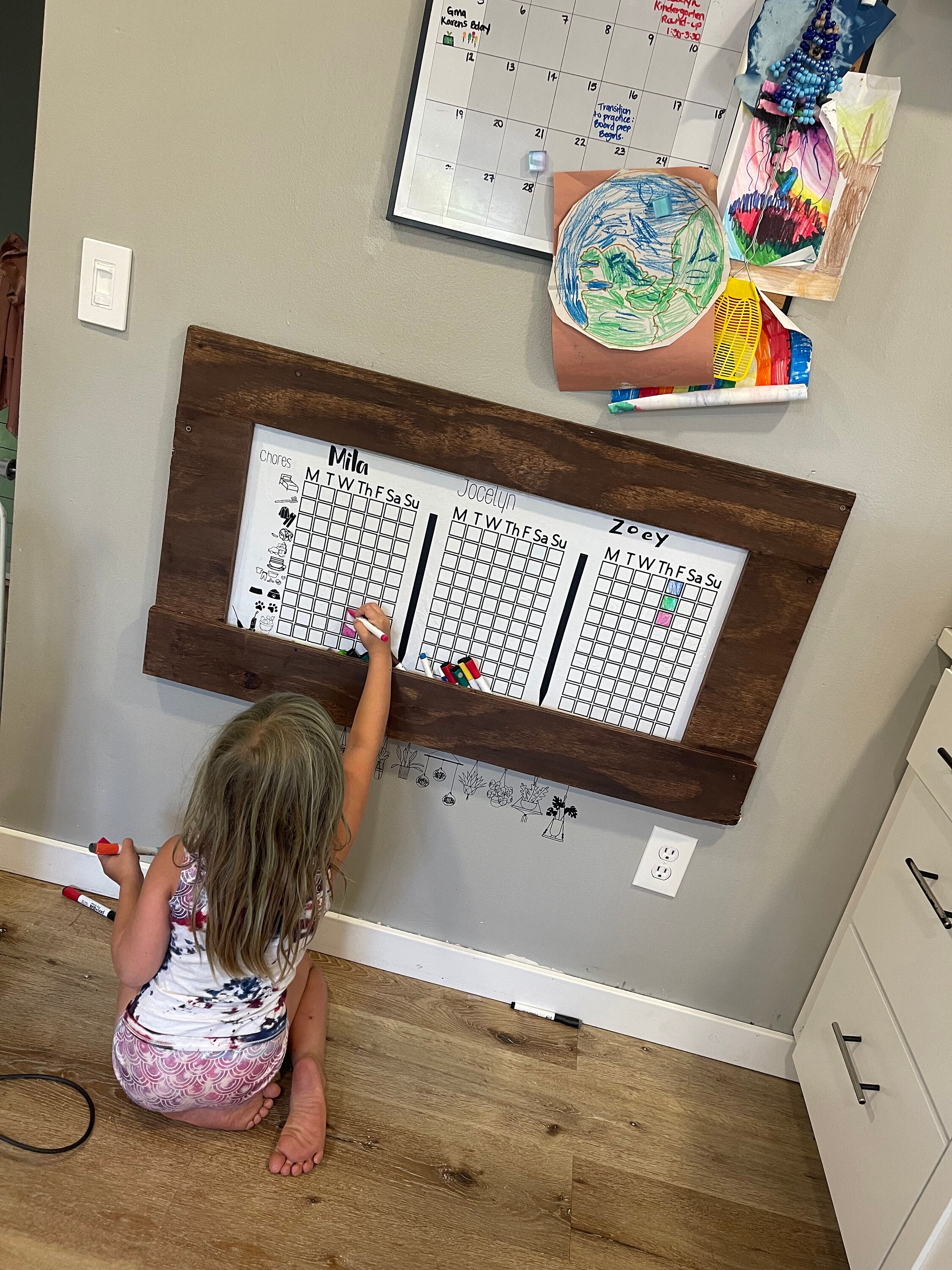 Personalized Wood Frame Chores Chart for Kids - Etsy