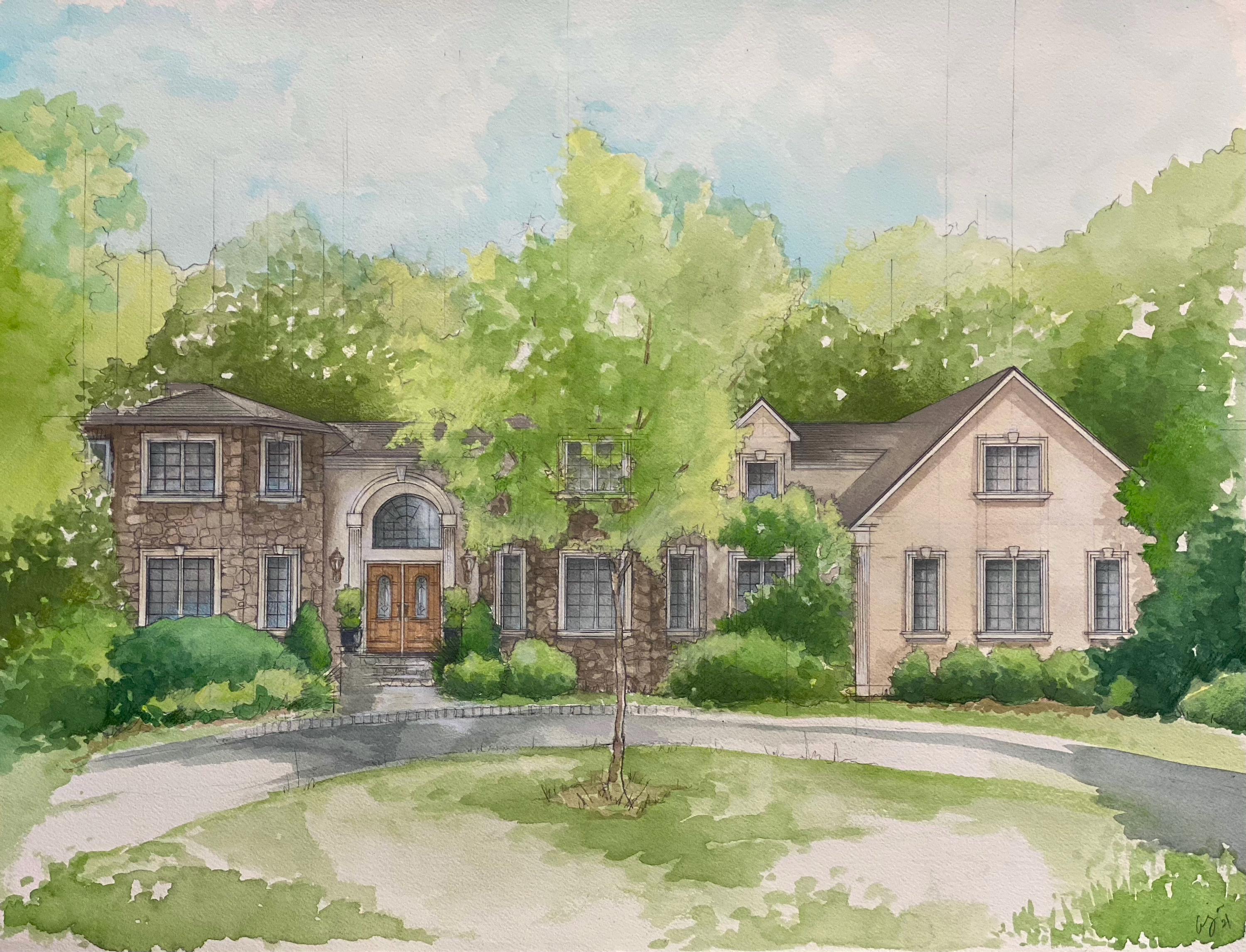 Custom Architectural Watercolor Illustration - Etsy