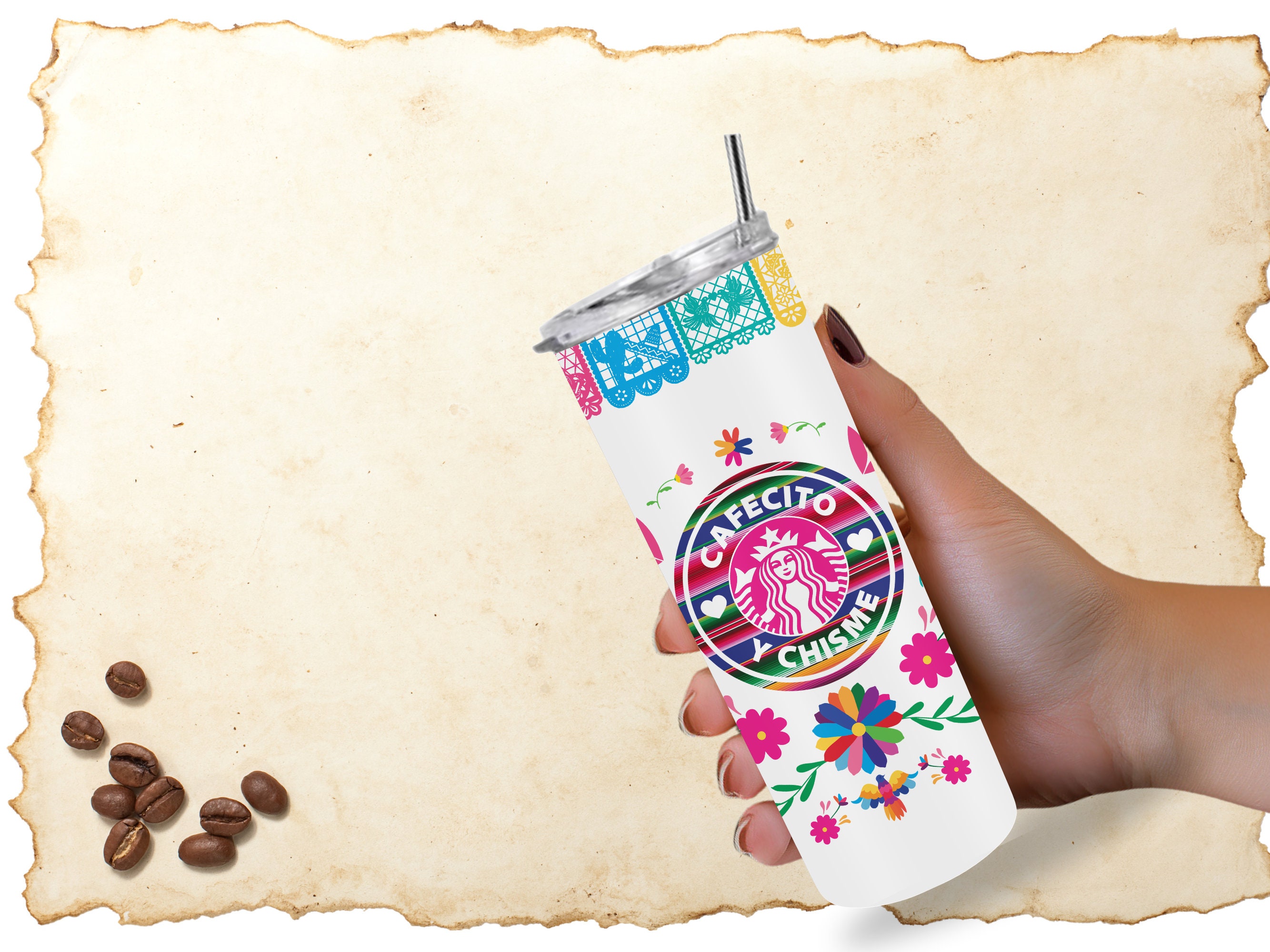 Cafecito Y Chisme Shots Tumbler, 20 Oz Stainless Steel Tumbler With ...