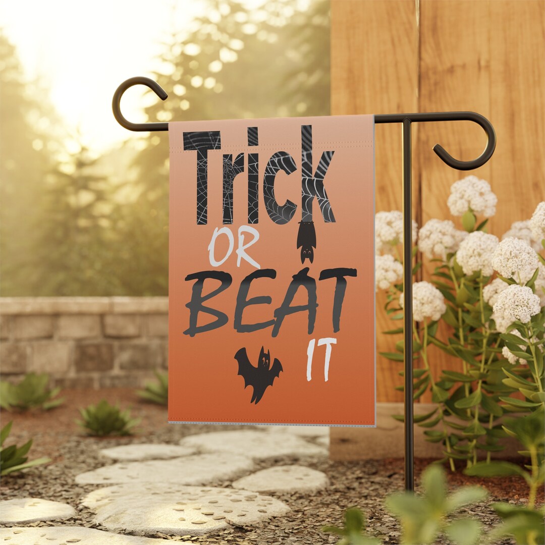 Trick or Beat It Garden & House Banner, Halloween Home Garden Decor - Etsy
