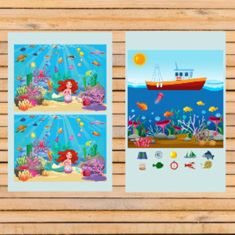 Spot the Difference, Hidden Objects Activities, 9 Printable Sheets Find ...