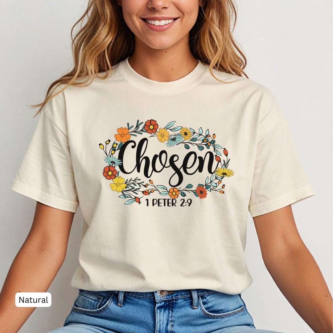 Chosen Christian T-shirt, Bible Verse Tee, Faith Inspirational Shirt ...