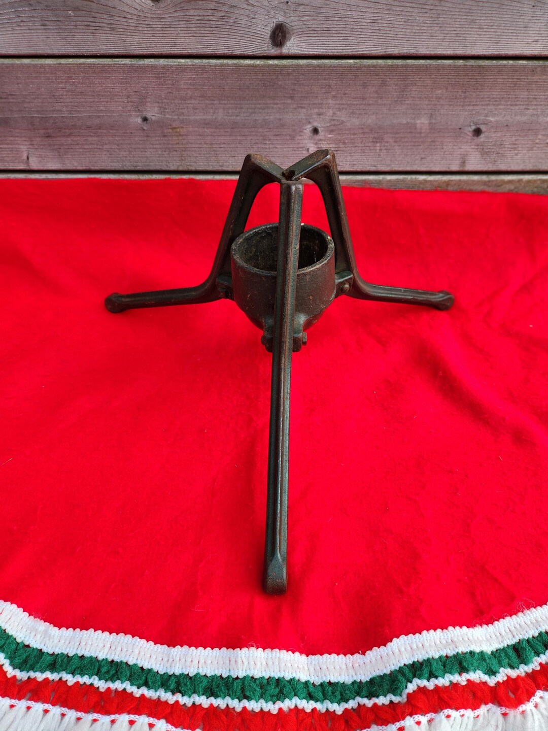 Antique Cast Iron Metal Early 1900s Christmas Holiday Tree Stand Base ...