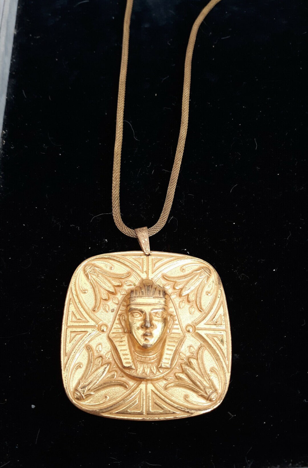 Outstanding Miriam Haskell Egyptian Pharaoh King Tut Goldtone Necklace ...