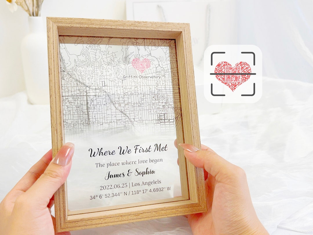 QR Code Message | Personalized Anniversary Gift | Custom Map | Wedding ...