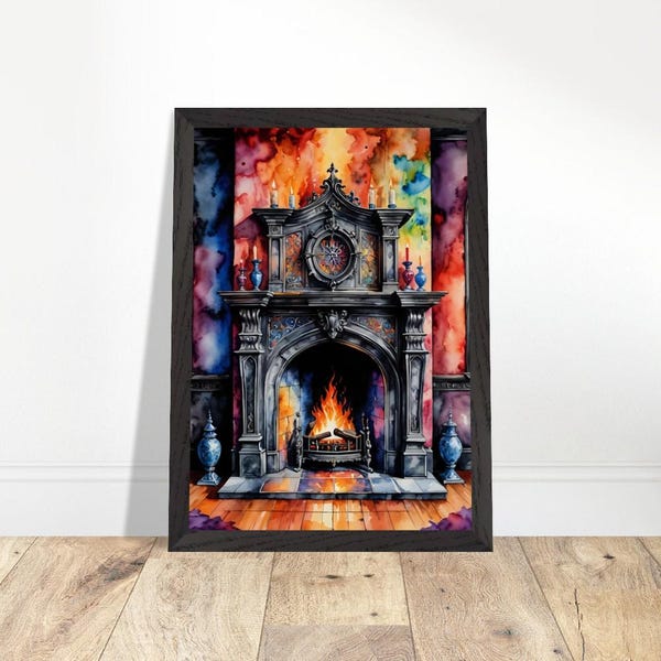 Fireplace Poster - Etsy